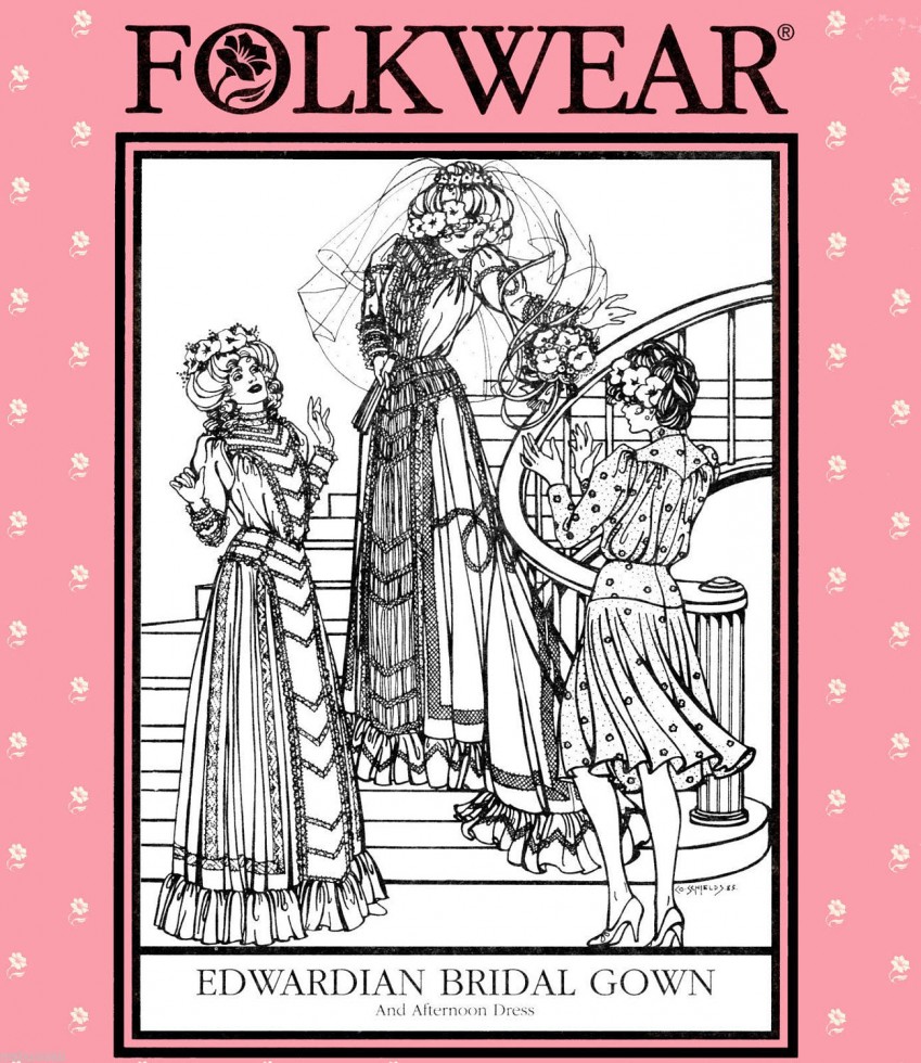 Folkwear Patterns Paper Sewing Pattern Edwardian Bridal Gown | Minerva